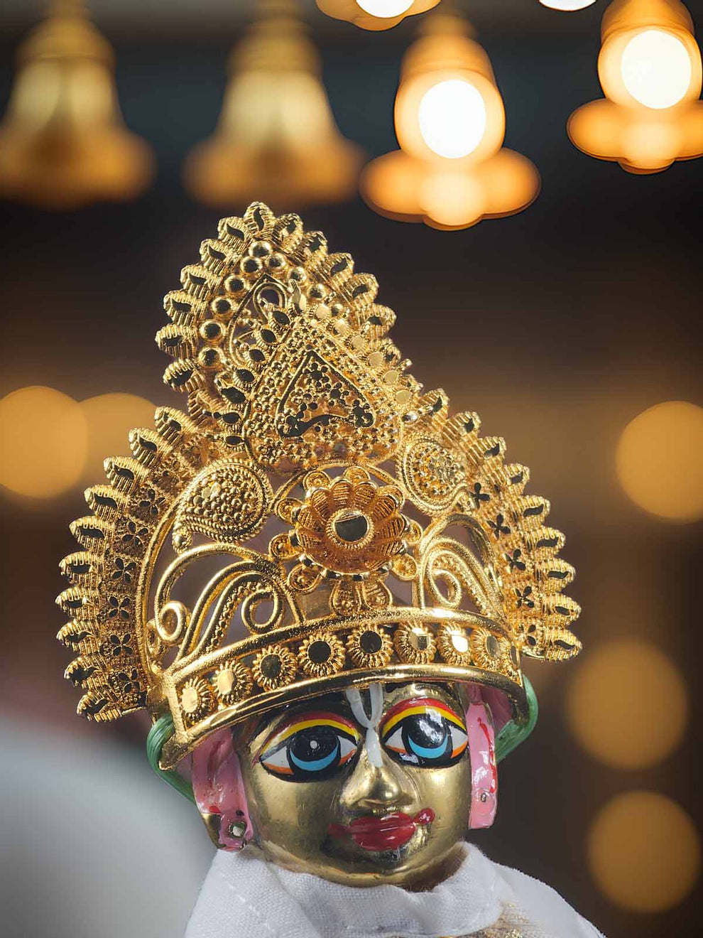 Golden Color Metal Mukut For Laddu Gopal ji | OM Poshak